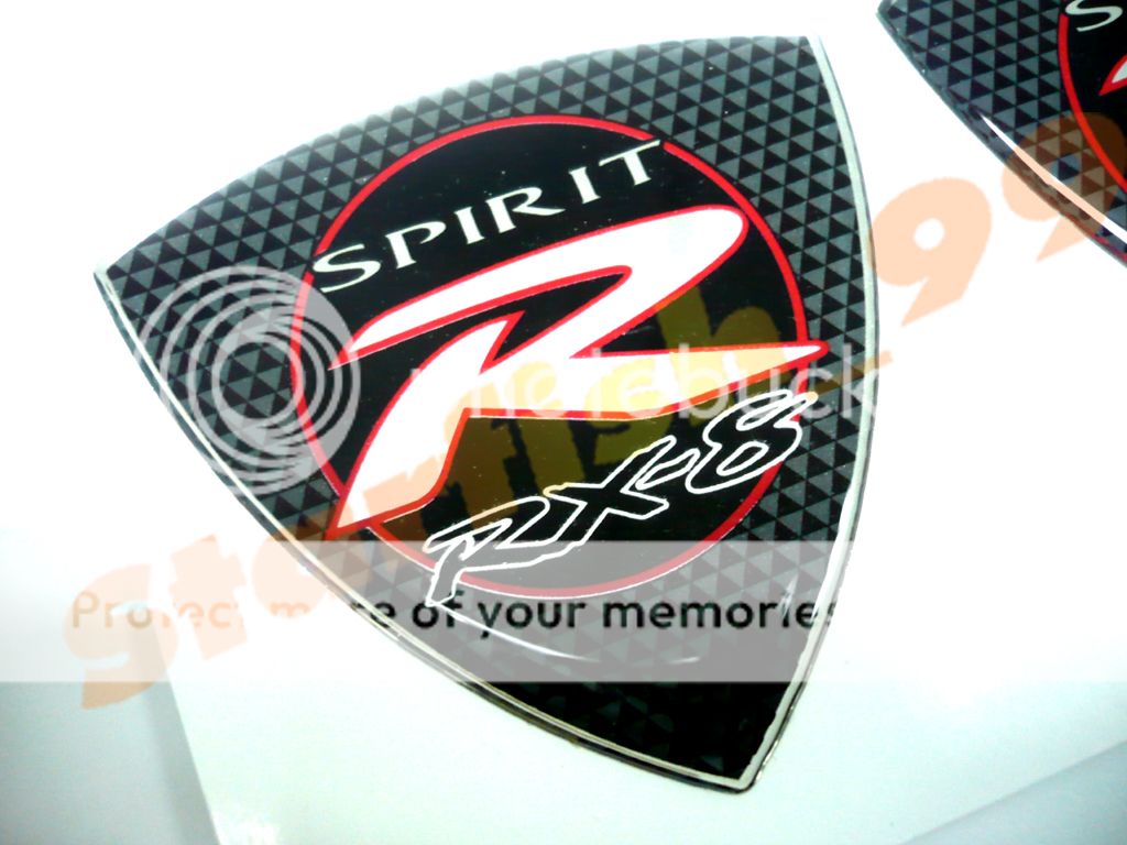 2X CARBON FIBER STYLE JDM SPIRIT-R EMBLEM FOR MAZDA RX8