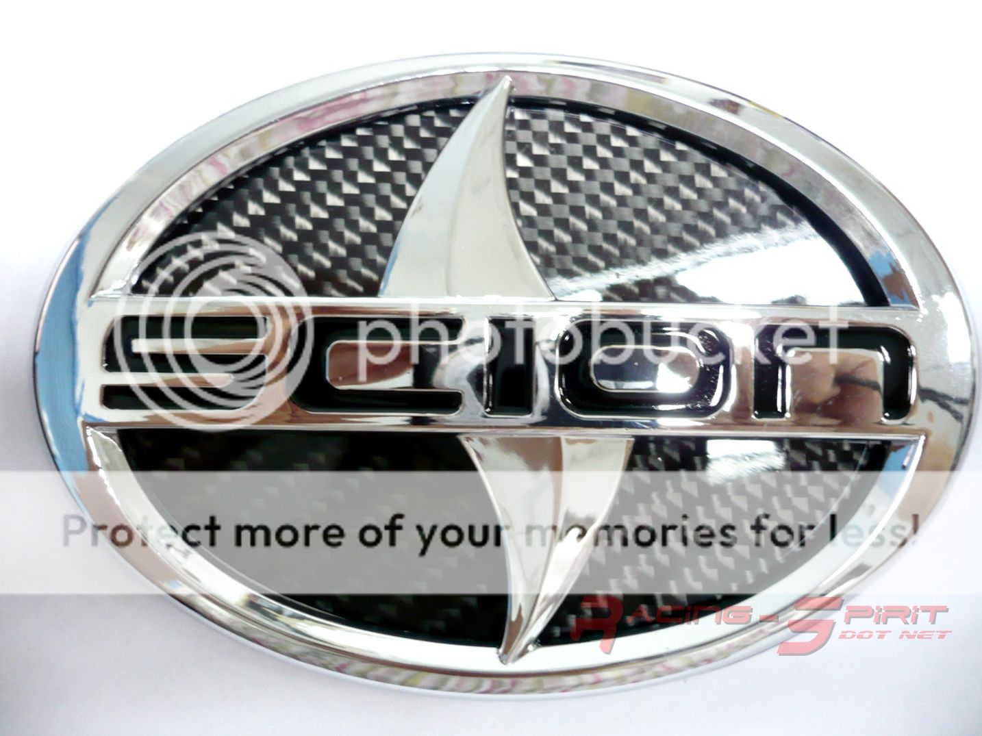 3D GLOSSY REAL CARBON FIBER BACKING BLACK ABS SCION LOGO EMBLEM XA XB ...